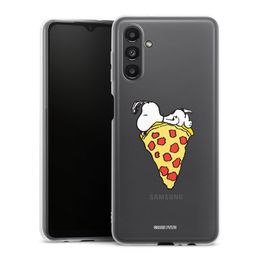DeinDesign Galaxy A13 5G Handy Silikon H&uuml;lle Case transparent Handyh&uuml;lle Peanuts Pizza Snoopy Silikon Case