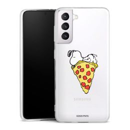 DeinDesign Galaxy S21 5G Handy Silikon H&uuml;lle Case transparent Handyh&uuml;lle Peanuts Pizza Snoopy Silikon Case