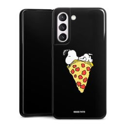 DeinDesign Galaxy S21 FE 5G Handy Silikon H&uuml;lle Case schwarz Handyh&uuml;lle Peanuts Pizza Snoopy