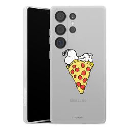 DeinDesign Galaxy S25 Ultra Handy Slim Case Silikon Handyh&uuml;lle transparent H&uuml;lle extra d&uuml;nn Peanuts Pizza Snoopy Silikon Slim Case
