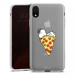 DeinDesign iPhone Xr Handy Silikon H&uuml;lle Case transparent Handyh&uuml;lle Peanuts Pizza Snoopy Silikon Case