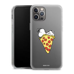 DeinDesign iPhone 12 Pro Max Handy Silikon H&uuml;lle Case transparent Handyh&uuml;lle Peanuts Pizza Snoopy Silikon Case