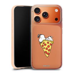 DeinDesign iPhone 17 Pro Max Handy Silikon H&uuml;lle Case transparent Handyh&uuml;lle Peanuts Pizza Snoopy Silikon Case