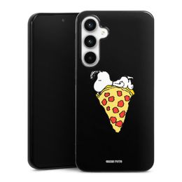 DeinDesign Galaxy A35 5G Handy Silikon H&uuml;lle Case schwarz Handyh&uuml;lle Peanuts Pizza Snoopy