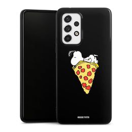 DeinDesign Galaxy A53 5G Handy Silikon H&uuml;lle Case schwarz Handyh&uuml;lle Snoopy Pizza Peanuts