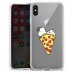 DeinDesign iPhone Xs Max Handy Silikon H&uuml;lle Case transparent Handyh&uuml;lle Peanuts Pizza Snoopy Silikon Case