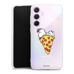 DeinDesign Galaxy A55 5G Handy Silikon H&uuml;lle Case transparent Handyh&uuml;lle Peanuts Pizza Snoopy Silikon Case