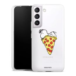DeinDesign Galaxy S22 Handy Silikon H&uuml;lle Case transparent Handyh&uuml;lle Peanuts Pizza Snoopy Silikon Case