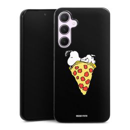 DeinDesign Galaxy A55 5G Handy Silikon H&uuml;lle Case schwarz Handyh&uuml;lle Peanuts Pizza Snoopy