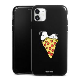 DeinDesign iPhone 11 Handy Silikon H&uuml;lle Case schwarz Handyh&uuml;lle Peanuts Pizza Snoopy