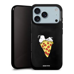 DeinDesign iPhone 17 Pro Handy Silikon H&uuml;lle Case schwarz Handyh&uuml;lle Peanuts Pizza Snoopy