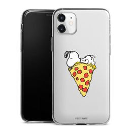 DeinDesign iPhone 11 Handy Slim Case Silikon Handyh&uuml;lle transparent H&uuml;lle extra d&uuml;nn Peanuts Pizza Snoopy Silikon Slim Case