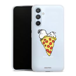 DeinDesign Galaxy A54 5G Handy Slim Case Silikon Handyh&uuml;lle transparent H&uuml;lle extra d&uuml;nn Peanuts Pizza Snoopy Silikon Slim Case
