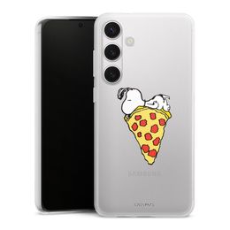 DeinDesign Galaxy S24+ Handy Silikon H&uuml;lle Case transparent Handyh&uuml;lle Peanuts Pizza Snoopy Silikon Case