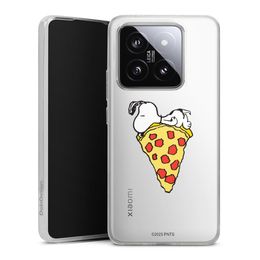 DeinDesign Xiaomi 14T Pro Handy Silikon H&uuml;lle Case transparent Handyh&uuml;lle Peanuts Pizza Snoopy Silikon Case