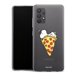 DeinDesign Galaxy A32 4G Handy Silikon H&uuml;lle Case transparent Handyh&uuml;lle Peanuts Pizza Snoopy Silikon Case