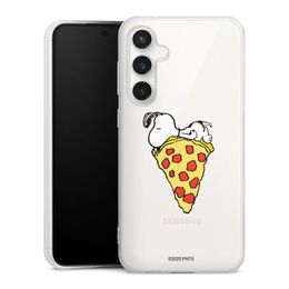 DeinDesign Galaxy S23 FE Handy Silikon H&uuml;lle Case transparent Handyh&uuml;lle Peanuts Pizza Snoopy Silikon Case