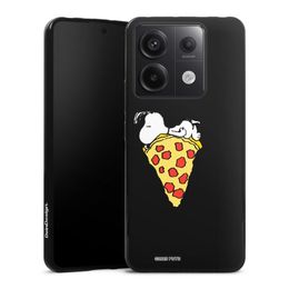 DeinDesign Xiaomi Redmi Note 13 Pro 5G Handy Silikon H&uuml;lle Case schwarz Handyh&uuml;lle Peanuts Pizza Snoopy