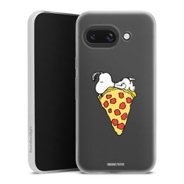 DeinDesign Google Pixel 9a Handy Slim Case Silikon Handyh&uuml;lle transparent H&uuml;lle extra d&uuml;nn Peanuts Pizza Snoopy Silikon Slim Case