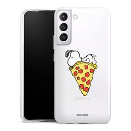 DeinDesign Galaxy S22+ Handy Silikon H&uuml;lle Case transparent Handyh&uuml;lle Peanuts Pizza Snoopy Silikon Case