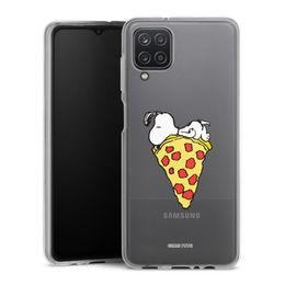 DeinDesign Galaxy A12 Handy Silikon H&uuml;lle Case transparent Handyh&uuml;lle Snoopy Pizza Peanuts Silikon Case