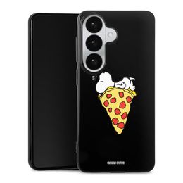 DeinDesign Galaxy S26 Handy Slim Case extra d&uuml;nn Silikon Handyh&uuml;lle schwarz H&uuml;lle Peanuts Pizza Snoopy Silikon Slim Case