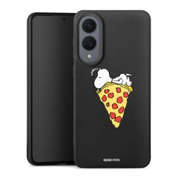 DeinDesign Galaxy S25 Edge Handy Premium Silikon H&uuml;lle Handyh&uuml;lle schwarz Case Peanuts Pizza Snoopy Silikon Premium Case