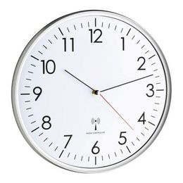 TFA 60.3514 wei&szlig;/silber Analoge Funk-Wanduhr