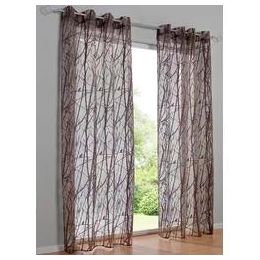 Gardine Heine HOME Gr. 3, braun, B:140cm H:225cm, Polyester, Viskose, Gardinen, Gardine