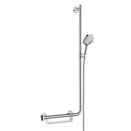 Hansgrohe Raindance Select S Brausegarnitur mit Stange und Ablage, 3 Strahlarten, 26326000,