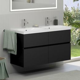 Geberit Acanto Doppelwaschtisch, evineo ineo5 evo Unterschrank B: 120 cm, 4 Ausz&uuml;ge, mit Griffmulde,, 500627012+BE0980BM,
