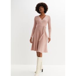 bonprix Strickkleid aus Viskose-Mix, rosa, Gr.44/46 (L), Modernes Strickkleid mit G&uuml;rtel