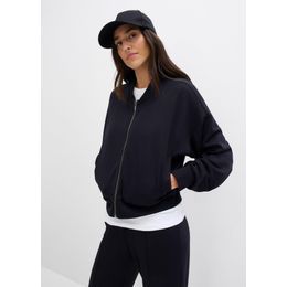 bonprix Scuba-Blouson aus softem Viskose-Mix, schwarz, Gr.44/46 (L), Basic-Sweat-Blouson in griffiger Qualit&auml;t, aus Viskose