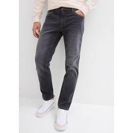 bonprix Regular-Fit-Jeans Straight, schwarz, Gr.50, Gerade Jeans mit zweifarbigen N&auml;hten, 79% Baumwolle (organic)