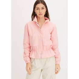 bonprix Kurze Jacke mit Taillen-Tunnelzug, rosa, Gr.42, L&auml;ssige Kurzjacke aus gecrinkeltem Material mit Eingriffstaschen