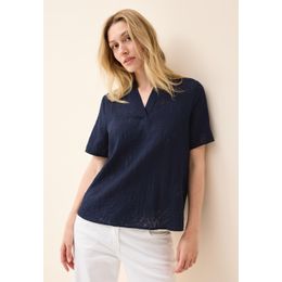 Hemdbluse Cecil, Damen, Gr. XL (44), urban navy blau, Obermaterial: 75% Viskose, 25% Polyester, Strukturmuster, regular fit taillenbedeckt, Blusen Hemdbluse, mit leichtem Struktur Muster