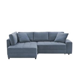 bobb Ecksofa mit pflegeleichtem Bezug Arissa de Luxe blau Ma&szlig;e (cm): B: 268 H: 91 T: 215.0 &raquo; M&ouml;bel Kraft
