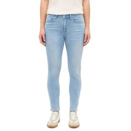 Skinny-fit-Jeans Mustang "Damen Style Shelby Skinny 7/8", Damen, Gr. 32, L&auml;nge 34, 200 hellblau, Denim/Jeans, 80% Baumwolle, 15% Lyocell, 4% Elastomultiester, 1% Elasthan, unifarben, skinny fit, Jeans Skinny-fit-Jeans