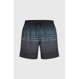 O`Neill Badeshorts O'NEILL "O'NEILL LOGO STRIPE 16'' SWIMSHORTS", Herren, Gr. XXL (56), N-Gr, schwarz out, Obermaterial: 100% Polyester, Badehosen Badeshorts, mit Seiten- und Ges&auml;&szlig;taschen, mit Innenhose aus Mesh