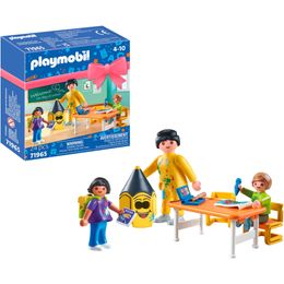 Konstruktions-Spielset Playmobil "Erster Schultag (71965), Playmobil Gift Set", bunt, Spielbausteine, Kinder, Kunststoff, Konstruktions-Spielset