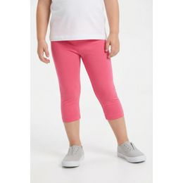 Caprileggings Blue Seven, M&auml;dchen, Gr. 134, N-Gr, pink, Jersey, Obermaterial: 95% Baumwolle, 5% Elasthan, unifarben, Basic 3/4-L&auml;nge, Hosen Caprileggings