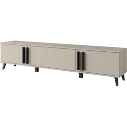 Lowboard Home Affaire "Helsinki, TV-Kommode Breite 180cm", braun (congo), B:180cm H:40cm T:33cm, Holzwerkstoff, Sideboards, Lowboard, modernes Design, 3 Klappt&uuml;ren