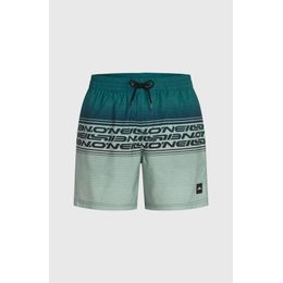 O`Neill Badeshorts O'NEILL "O'NEILL LOGO STRIPE 16'' SWIMSHORTS", Herren, Gr. L (52), N-Gr, gr&uuml;n heritage, Obermaterial: 100% Polyester, Badehosen Badeshorts, mit Seiten- und Ges&auml;&szlig;taschen, mit Innenhose aus Mesh