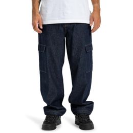 Relax-fit-Jeans DC Shoes "Worker Baggy Denim Cargo Rir", Damen, Gr. 31(S/M) / L&auml;nge 32(M), L&auml;nge 32, schwarz denim, Obermaterial: 80% Walkfrottier, 20% Walkfrottier;, Jeans Relax-fit-Jeans