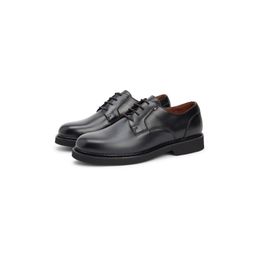 Schn&uuml;rschuh Tommy Hilfiger "HILIFGER ULTRALIGHT LHT SHOE", Herren, Gr. 44, schwarz, Leder, unifarben, Schuhe Schn&uuml;rschuh, Blockabsatz, Festtagsschuh, Abendschuh mit Flaggen-Label