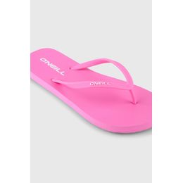 O`Neill Zehentrenner O'NEILL "PROFILE SMALL LOGO SANDALS", Damen, Gr. 41, electric fuschia, Synthetik, Schuhe Zehentrenner, sportlicher Stil, Sommerschuh, leicht profilierte Gummilaufsohle