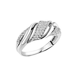 Fingerring Vivance "925/- Sterling Silber rhodiniert Zirkonia" Gr. 62, wei&szlig;, Fingerringe, Damen, 062 (19,7), Silber 925 (Sterlingsilber), Fingerring