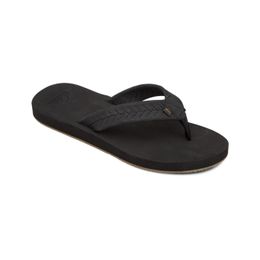 Sandale Quiksilver "Left Coasta", Herren, Gr. 6(39), schwarz (schwarz, schwarz, braun), Obermaterial:Obermaterial: Leder / Au&szlig;ensohle: Gummi;, Schuhe Sandale