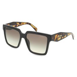 Prada PR24ZS | Damen-Sonnenbrille | Fassung: Vollrand, Quadratisch, Acetat, Schwarz | Glasfarbe: Grau Verlaufend