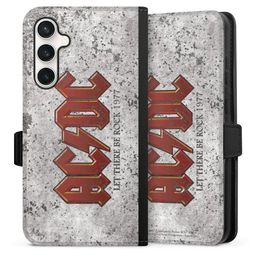 DeinDesign Galaxy S23 FE Handy Klapph&uuml;lle Handyh&uuml;lle aus Kunst Leder schwarz Flip Case Merchandise Acdc Logo Sideflip mit Lasche